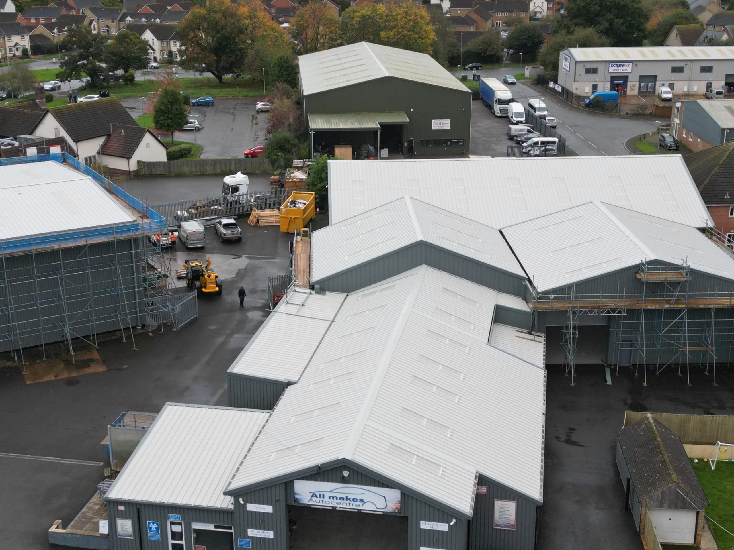 Roof Replacement for All Makes Autocentre - Ilminster - Tek Clad